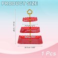 3-Tier Cupcake Stand Holder, Square Tiered Serving Dessert Tray, Red ...
