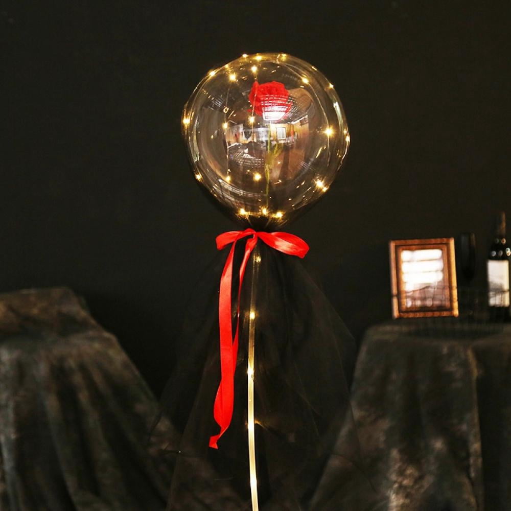 LED Luminous Balloon Rose Bouquet,Light Bobo Balloons with Flower,Light ...