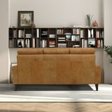Embrace Mid-Century Modern 78" Power Recliner Leather Sofa in Waxy Tan ...