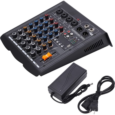 Mixing Console, 2 Stereo Microphone Line Mixer US Plug AC100-250V Power ...