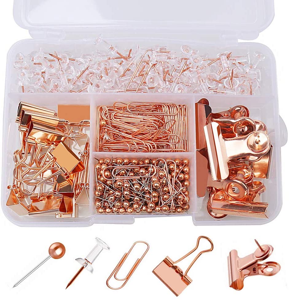 Push Pins Binder Clips Paper Clips Map Tacks Sets, 5 Styles 500 Pcs ...