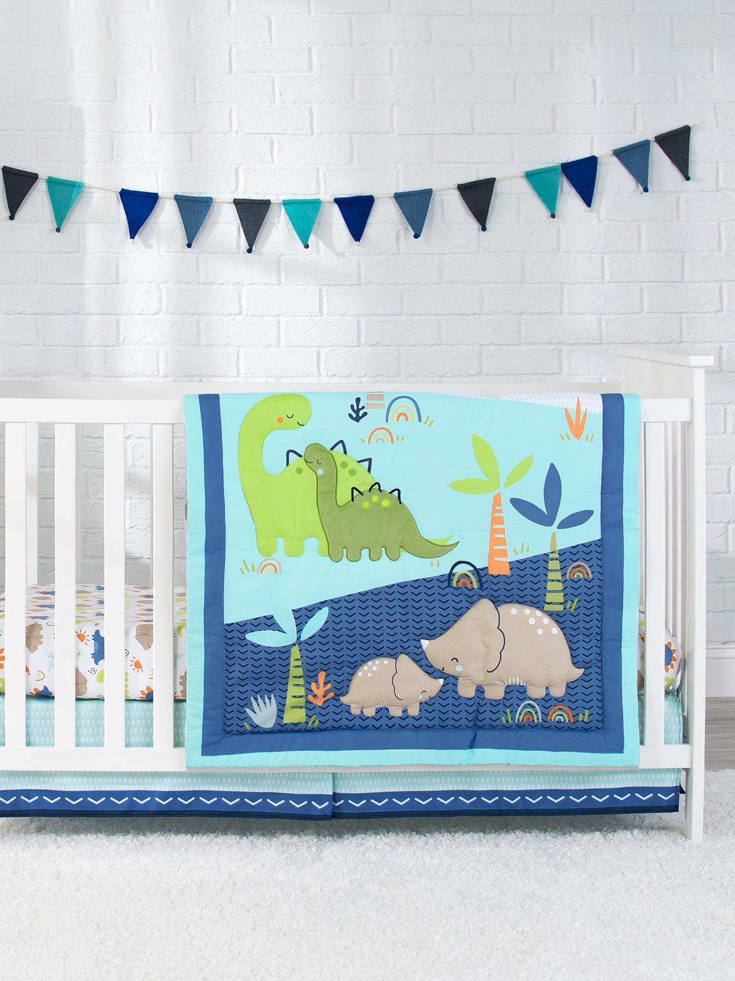 Parent's Choice Baby Boy Dino Ultra Soft Nursery Crib Bedding Set, Crib ...