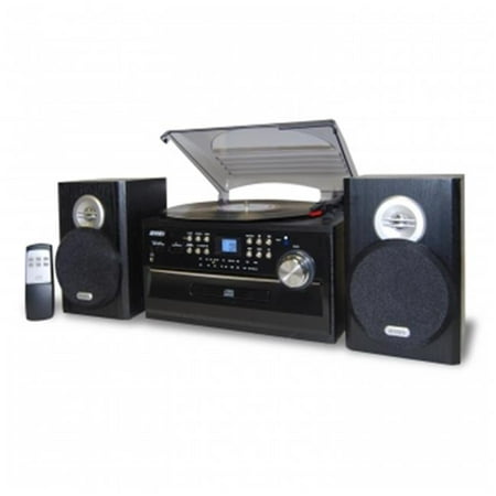 Jensen 3-Speed Stereo Turntable with CD System Cassette and AM-FM ...