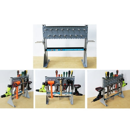 INTBUYING Movable Desktop Vertical Tool Rack with Magnetic Strip ...