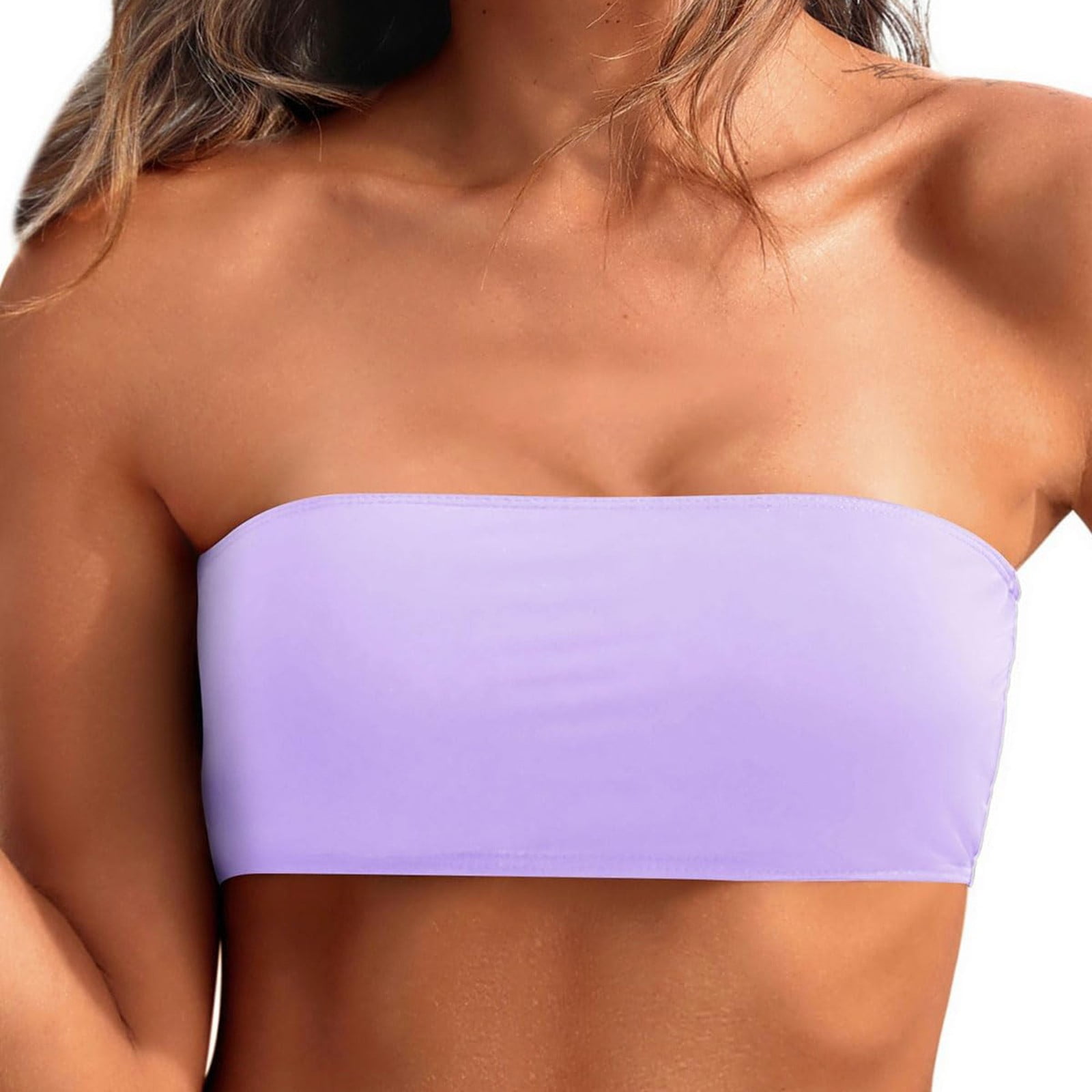 Click here for Hhsfeifuuu Women Removable Strap Bandeau Swim Top... prices