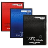 Norcom 3 Pack 100 Count Left-Handed Spiral Notebook, College Ruled ...