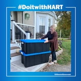 HART 40 Gallon Heavy Duty Latching Plastic Storage Bin Container, Black ...