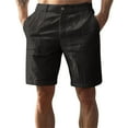 Men's Cotton Linen Knee Length Walking Shorts Relaxed Blend Loose Cut ...