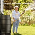 EJWOX Large 50 Gallon Black Rain Barrel - Durable Plastic Water Catcher ...