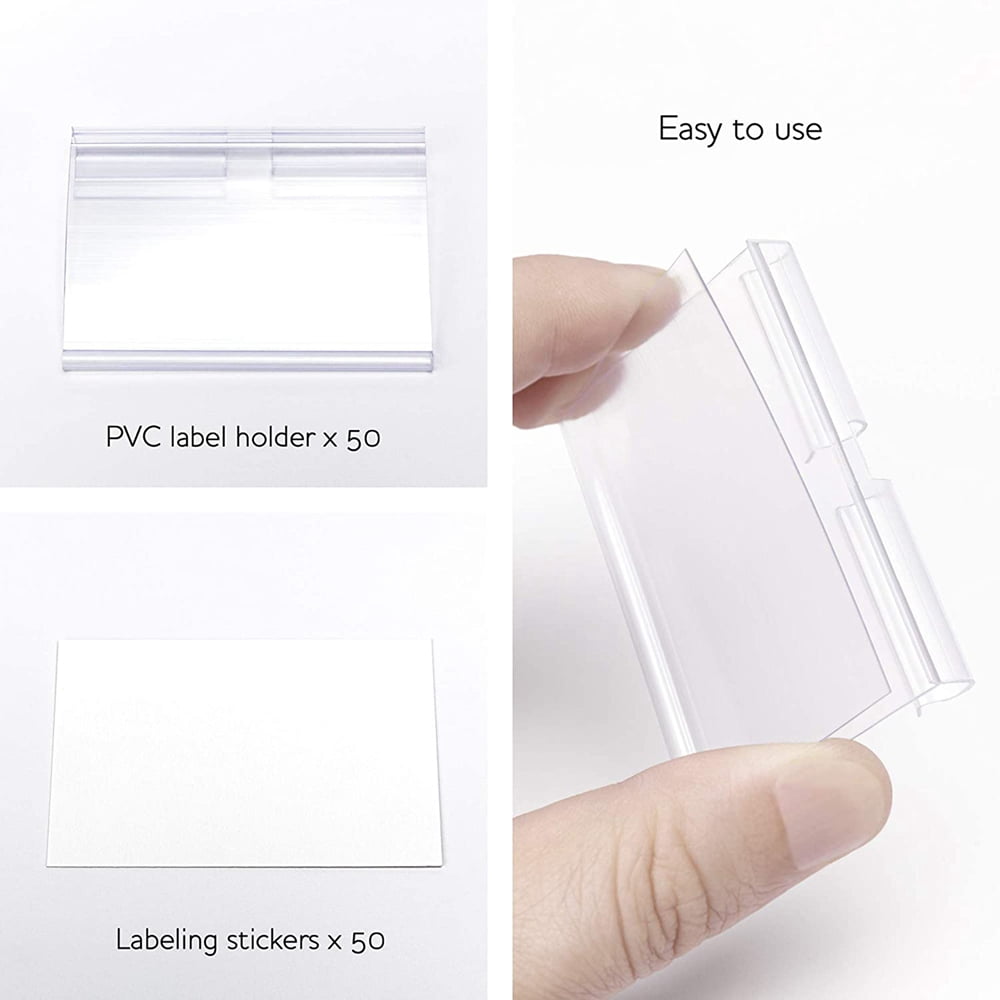 Buy 50Pcs Clear Plastic Label Holder Price Tag, Shelf Label Clip ...