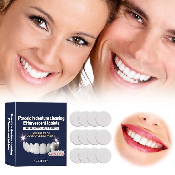 SDHJKSIN Dentures Cleaning Effervescent Tablets For Fresh Breath ...