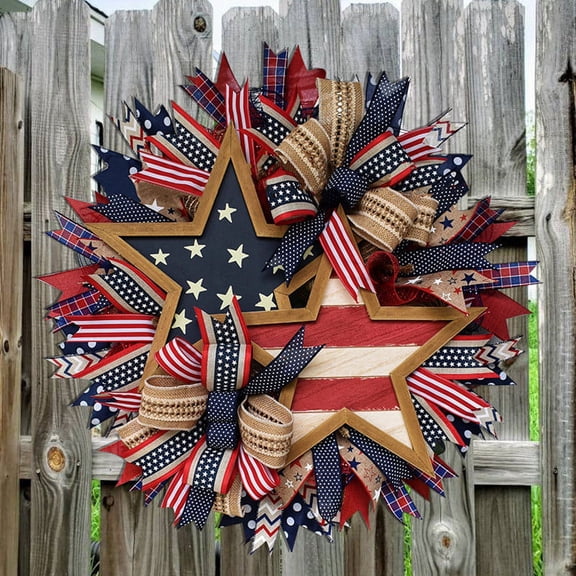 Independence Day Simulation Tulip Patriotic Wreath - Red White Blue ...