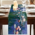 Botanical Flowers Burlap Cotton Table Runner 13x120 Inches Long ...