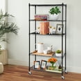 ZenSports 5-Tier 300LBS Steel Wire Shelving Unit with Wheels for ...