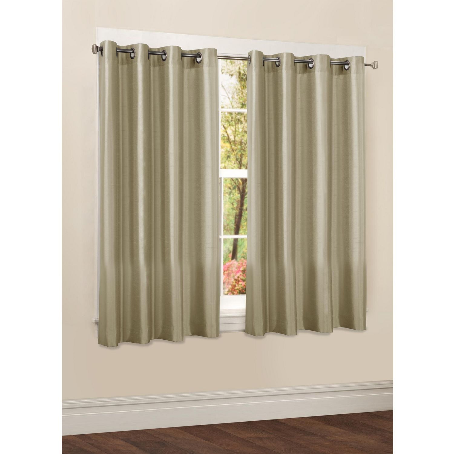 Click here for Mainstays Faux Silk Drapery Grommet Window Curtain... prices