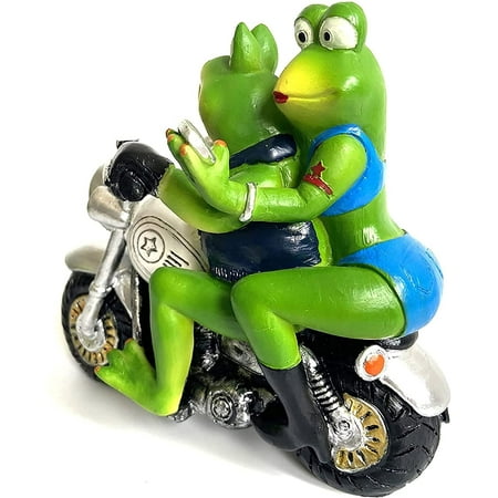 Garden Statue - Frog Sitting On Motorcycle - Resin Frog Figurines ...