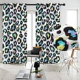Blue Leopard Print Pattern Blackout Curtains,Triple Weaved Fabric ...