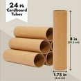 24 Pack Brown Cardboard Tubes for Crafts, Empty Paper Towel Rolls for ...