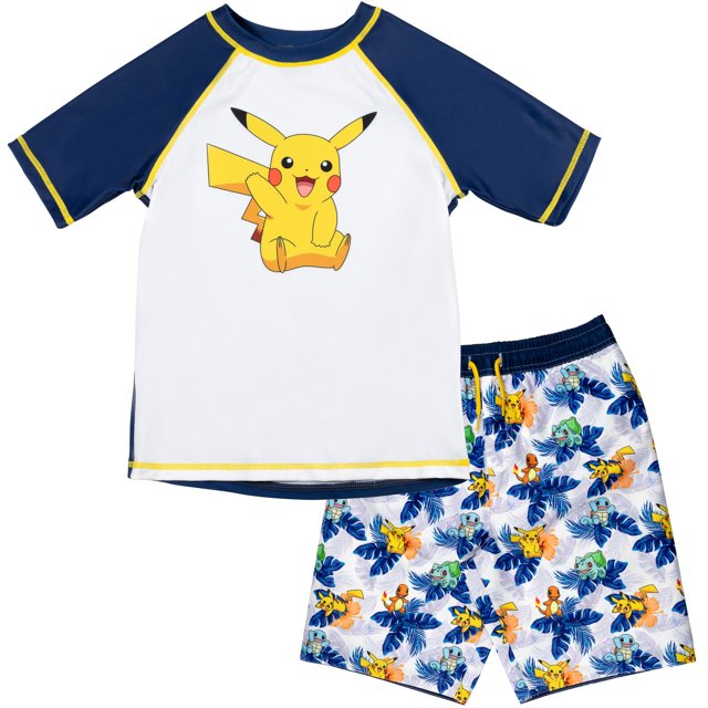 Pokemon Pikachu Little Boys One Piece Bathing Suit Blue 6 - Walmart.com