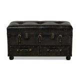 Callum Modern Transitional Faux Leather Upholstered 2-Drawer Storage ...