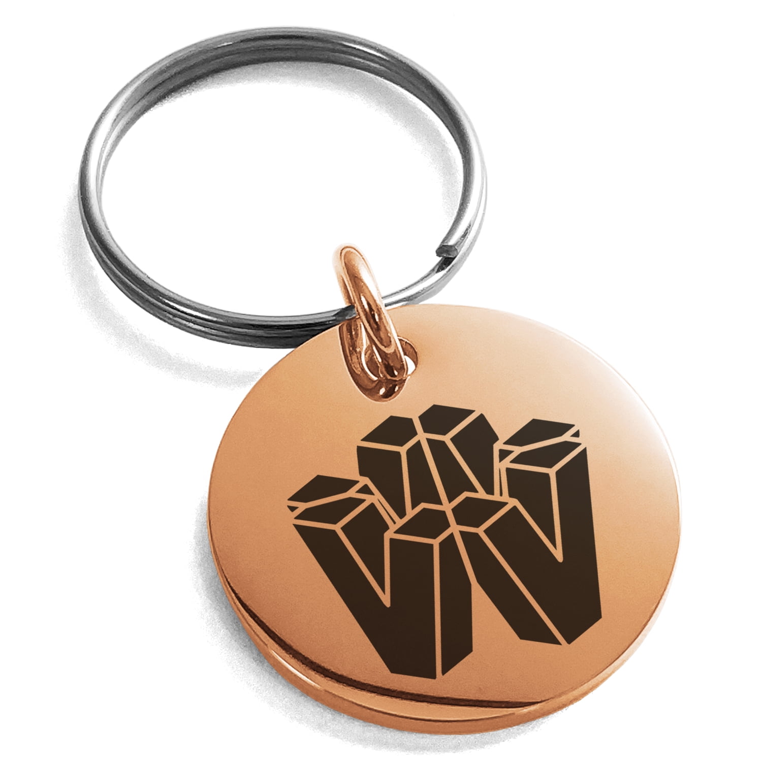 Stainless Steel Letter V Initial 3D Cube Box Monogram Engraved Small ...