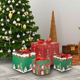 9PCS Christmas Box Decoration Christmas Stacking Boxes 3 Sizes Gift ...