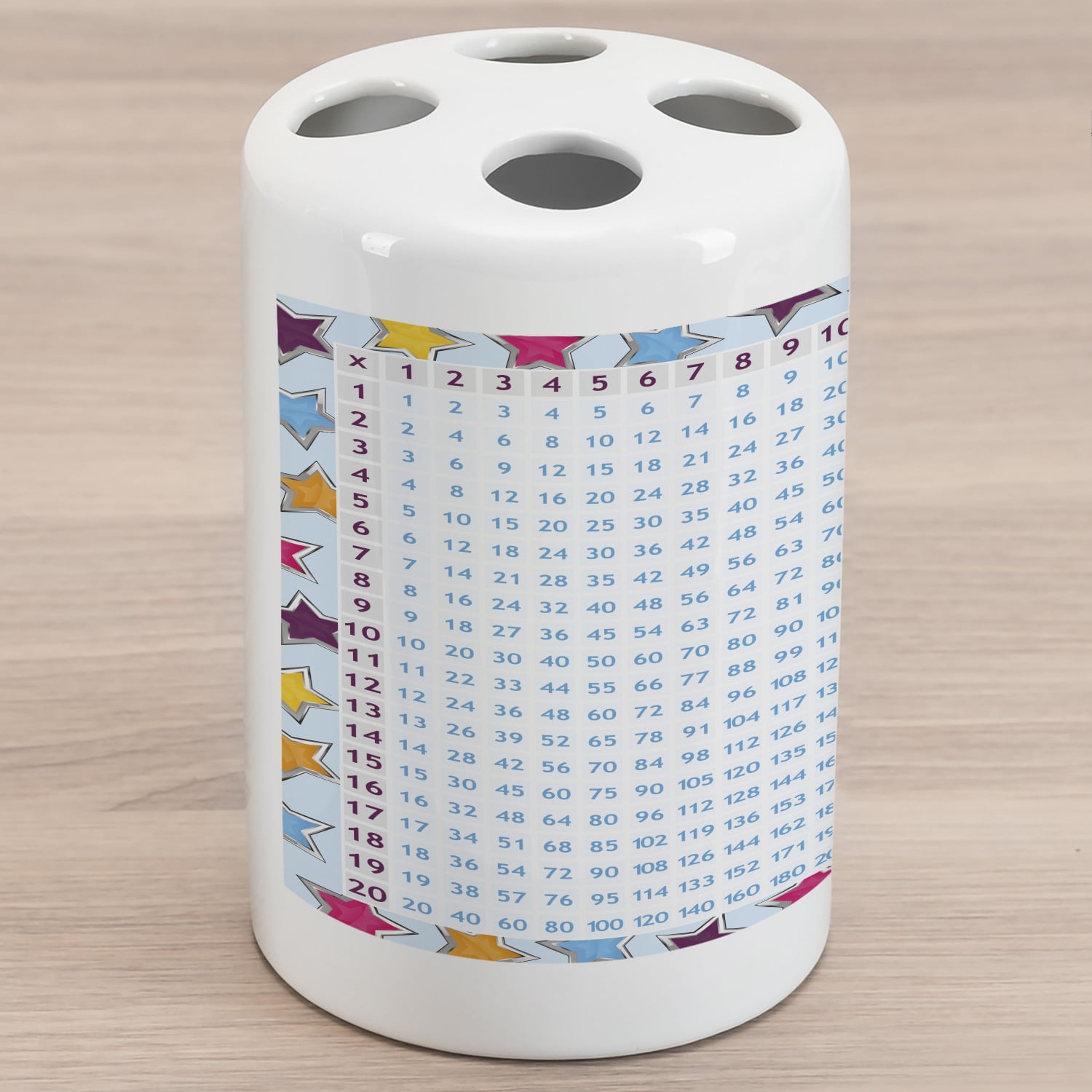 Science Ceramic Toothbrush Holder, Chart Numbers on Colorful Stars ...