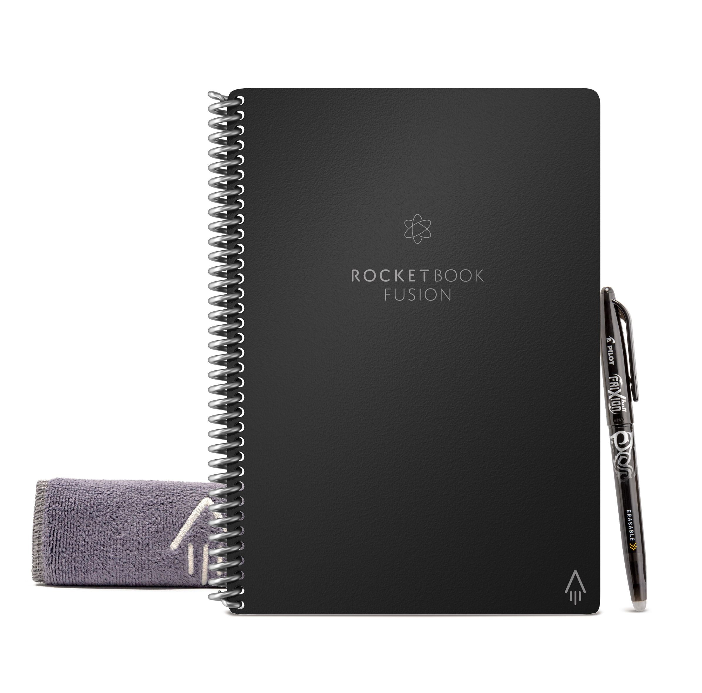Rocketbook Fusion Smart Reusable Notebook - Black, 6" x 8.8", Planner ...