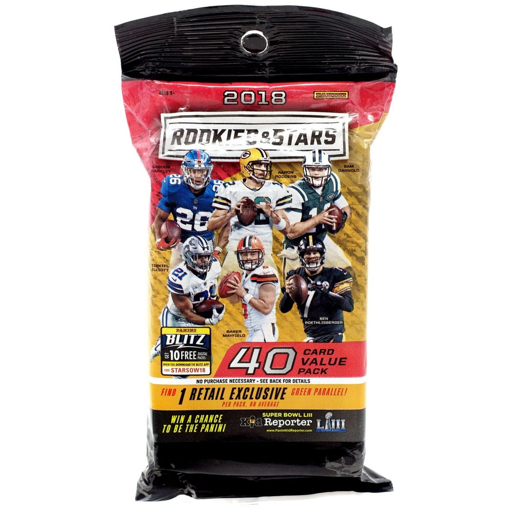 NFL Panini 2018 Rookies & Stars Football Trading Card VALUE Pack [40 ...