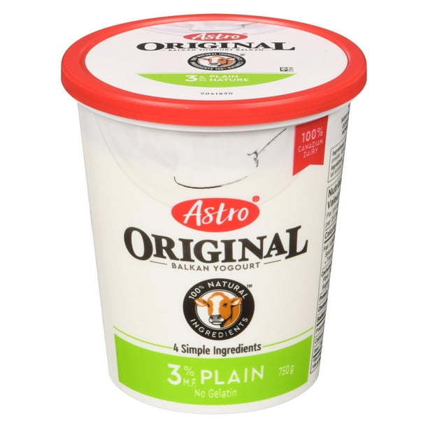 Astro® Original Plain Balkan Style 3% M.F. Yogurt, 750 g - Walmart.ca