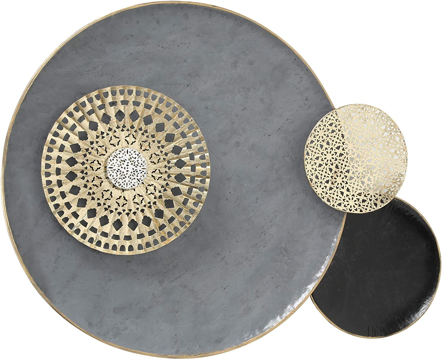 Modernist Floating Roundels, Metal Wall Sculpture, Decor, Gold Gilt ...