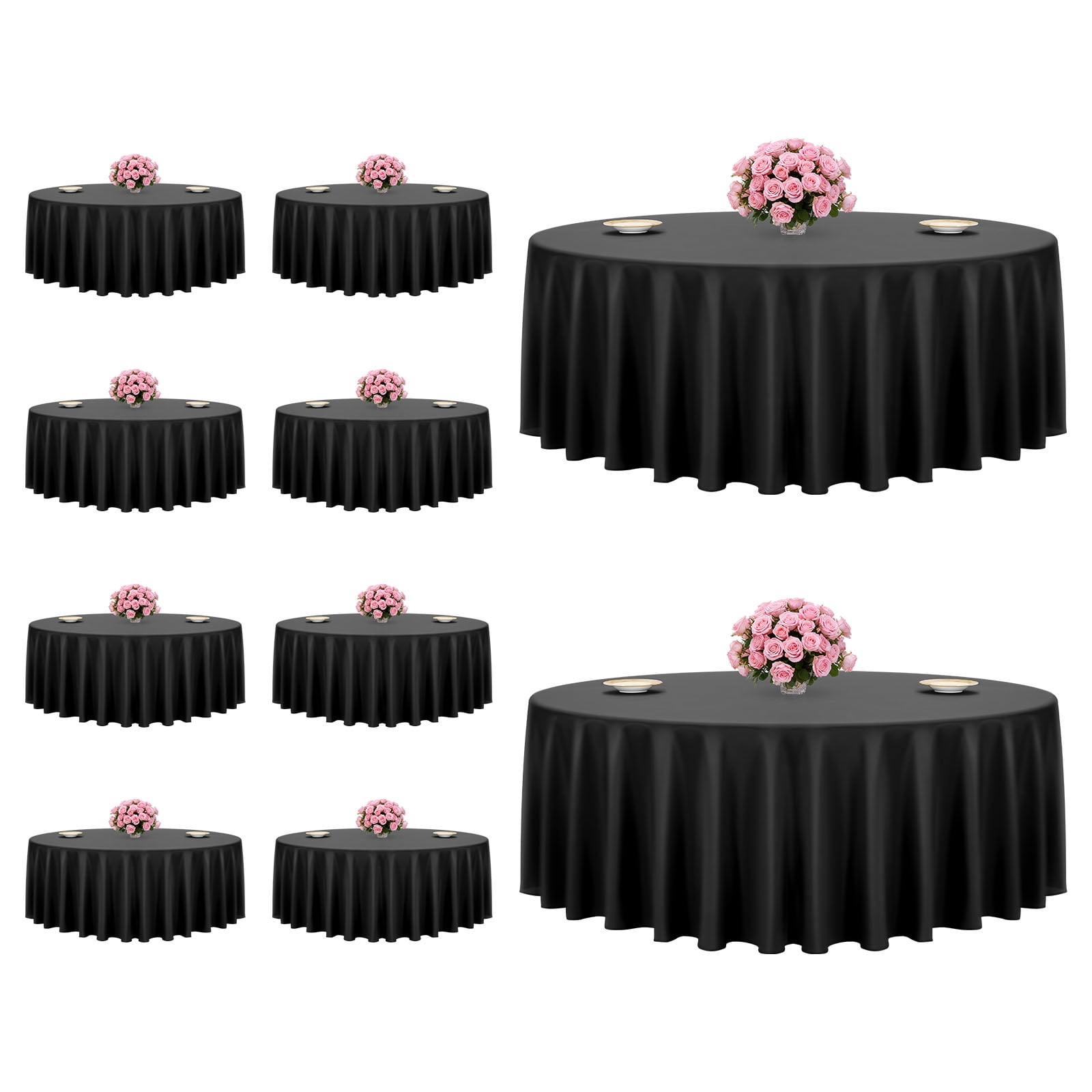 Click here for Vevor Black Round Tablecloths 10 Pack  120 Inches... prices