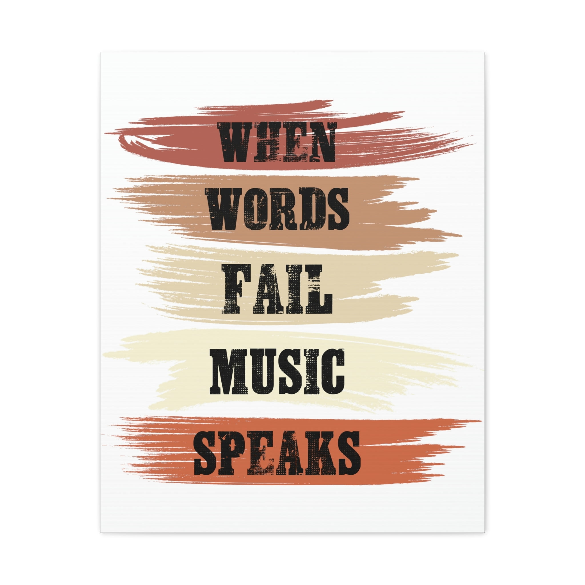 Inspirational Quote Canvas When Words Fail Music Speaks Wall Art ...