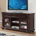 ACME Anondale 3-Drawer Wooden TV Stand with Glass Doors in Cherry ...