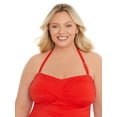 Time And Tru Womens And Plus Bandeau Twist Front One Piece Swimsuit