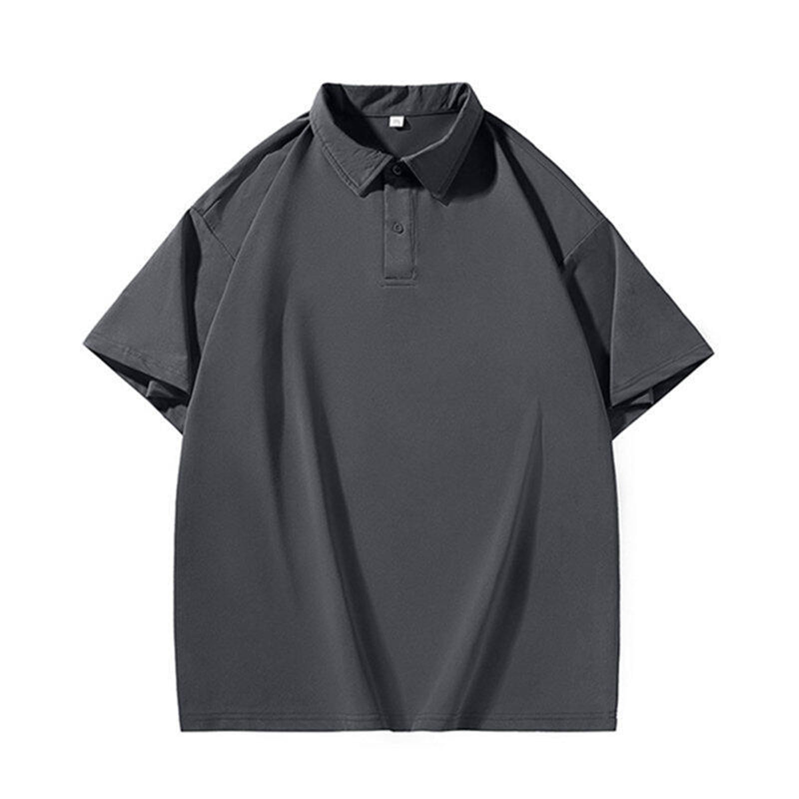 Click here for Hoksml Man Plus Size Polos Solid Color Collared Bu... prices