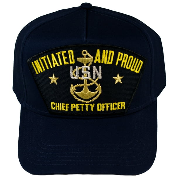 NAVY CHIEF PETTY OFFICER INITIATED AND PROUD HAT - Navy Blue - Veteran ...