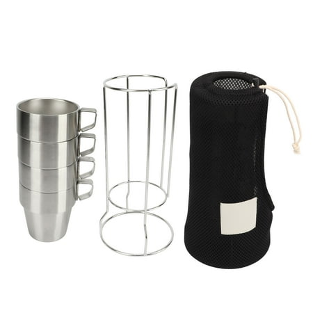 Camping Cups Set, Stackable Coffee Cup Widely Applicable 304 Stainless ...