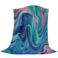 Blue Water Waves Fleece Throw Blanket Abstract Gradient Pink Modern ...