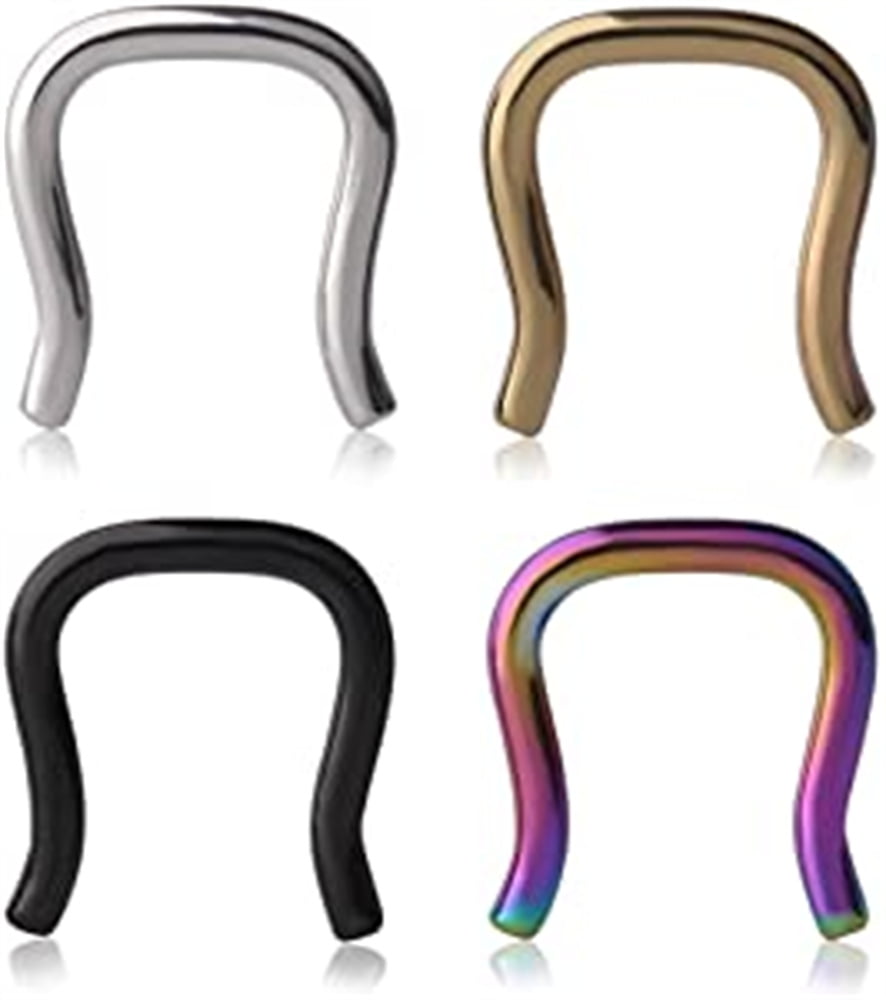 Briana Williams 316L Surgical Steel U-Shaped & Staple Nose Septum ...