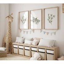 UNFFRAMED Luvia Boho Butterfly Nursery Wall Art Set of 3– Sage Green ...