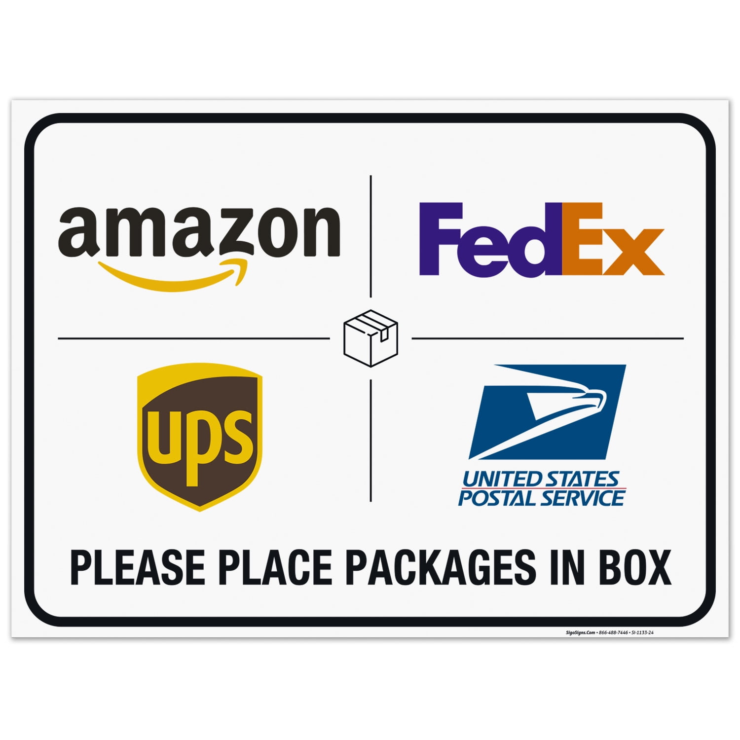 Package Delivery Sign, Delivery Instructions FedEx Amazon Ups USPS Sign ...
