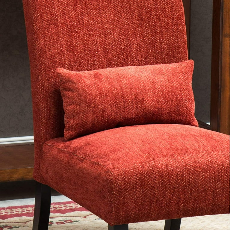 Pisano Contemporary Chenille Fabric Accent Chair with Pillow in Chocolate