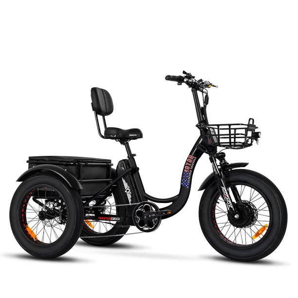 Addmotor 20" Electric Trikes, Step-Thru Fat Tire Electric Tricycle, 750W 3 Wheel Electric ...