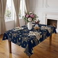 Abstract Star on Navy Blue Table Cloth 60x84in, Waterproof Rectangle ...