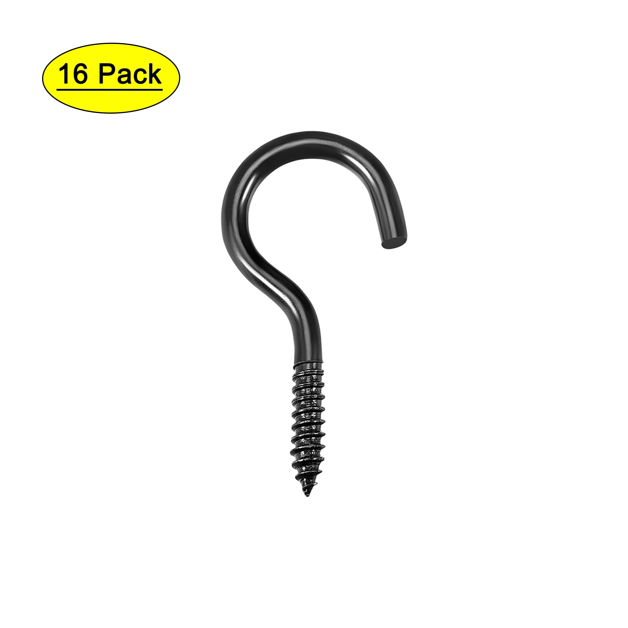 Uxcell 1" Eye Hooks Self Tapping Screw-in Hanger Eye-Shape Hooks Iron ...