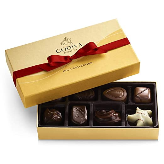 Godiva Chocolatier Assorted Chocolate Gold Gift Box, 8 pc, 3.3 Oz ...