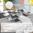 Abstract Black Grey Color Block Queen Size Bed Set,Modern White ...