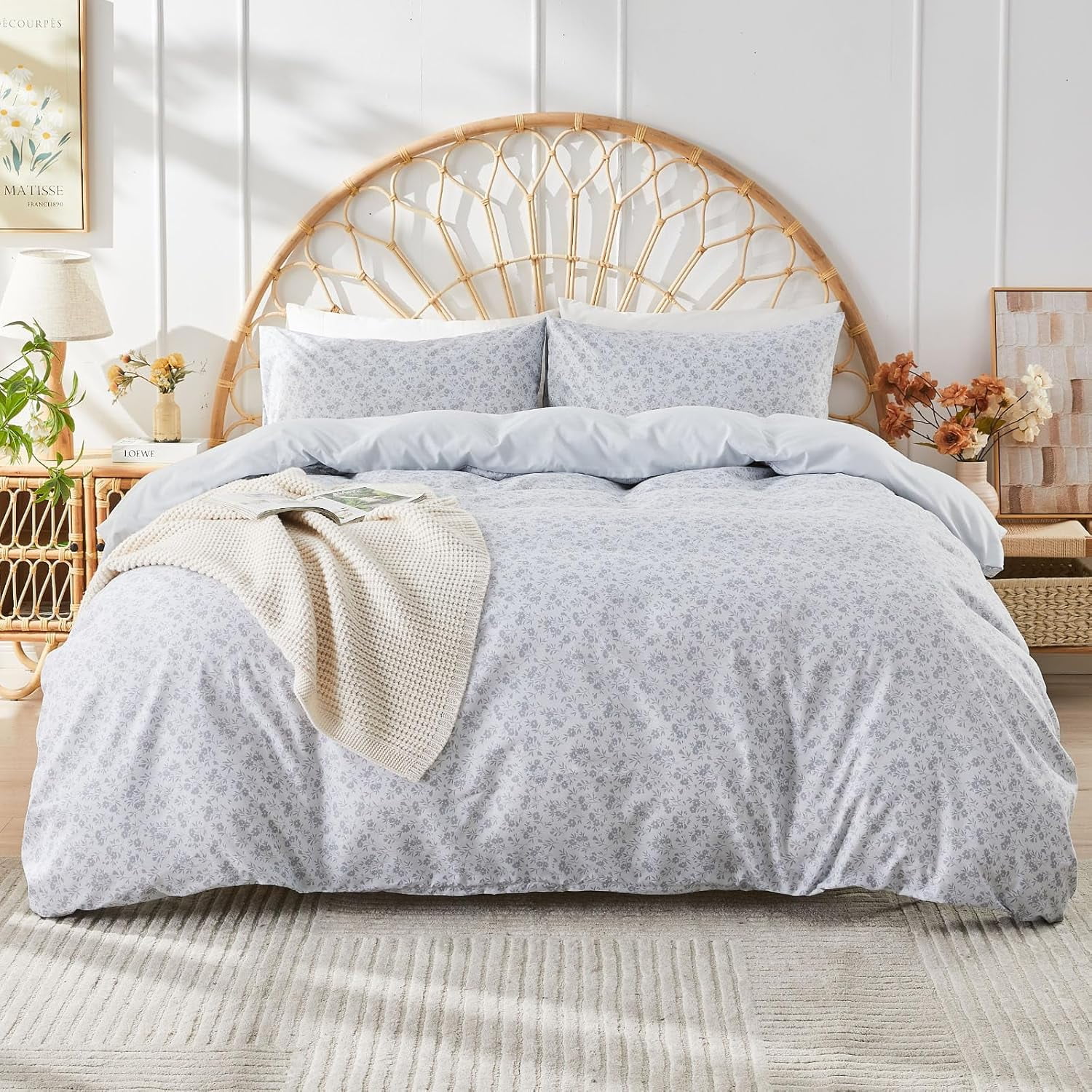 Click here for Siabc-King Duvet Cover Floral  Soft & Breathable M... prices