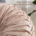 Velvet Pleated 15-Inch Round Throw Pillow for Home Couch Decorative ...
